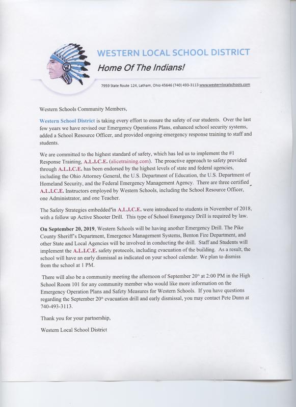 ALICE Safety Training for Students | Western Local School District